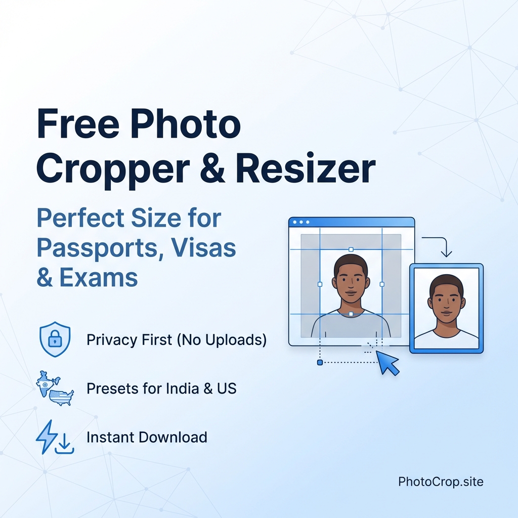 US Passport Photo Size 2026 – Free Online Crop Tool | 2x2 inches